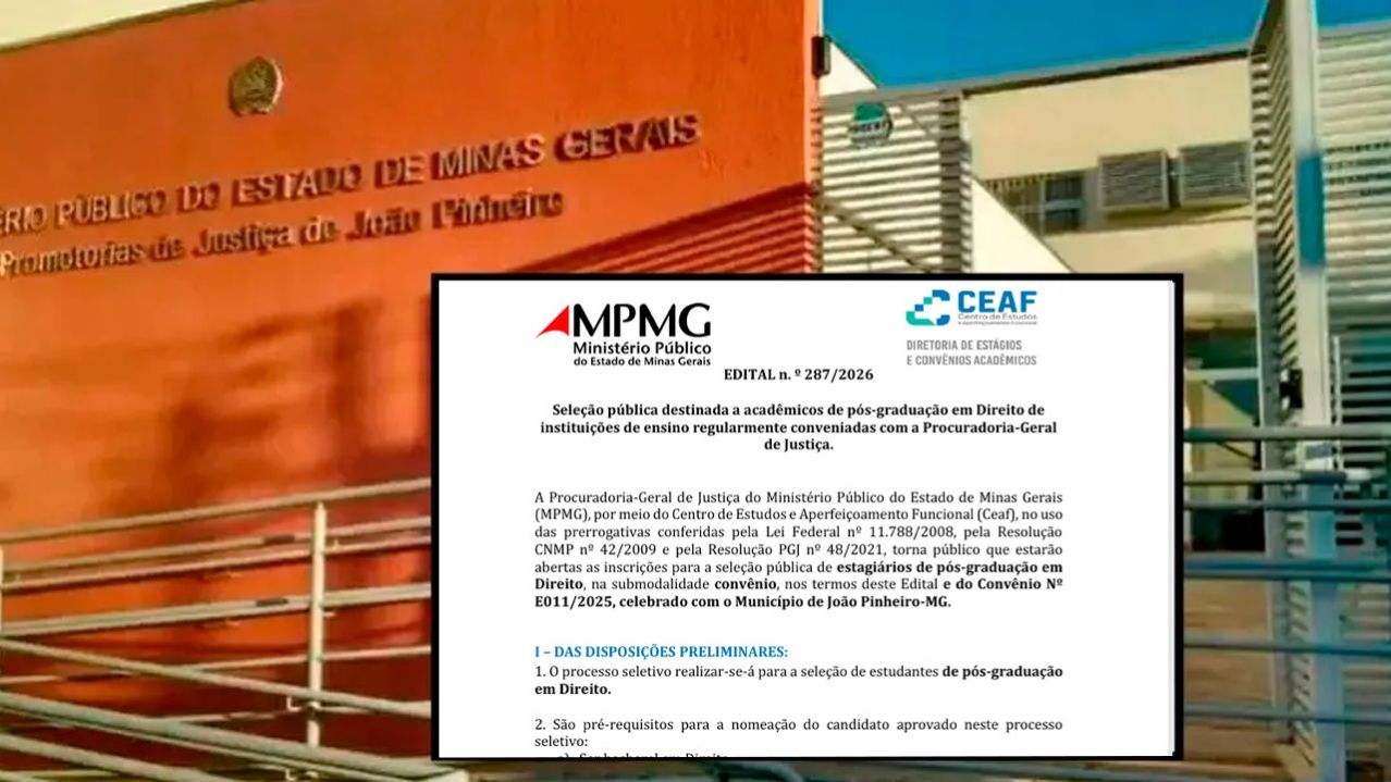 MPMG abre seleção para estágio de pós-graduação em Direito em João ...